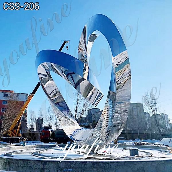 Large Double Mobius Strip Sculpture Modern Art Abstract Stainless Steel ...
