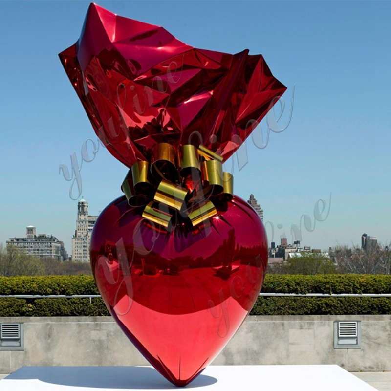 Large abstract metal sculpture Jeff Koons hanging heart -You Fine Art ...