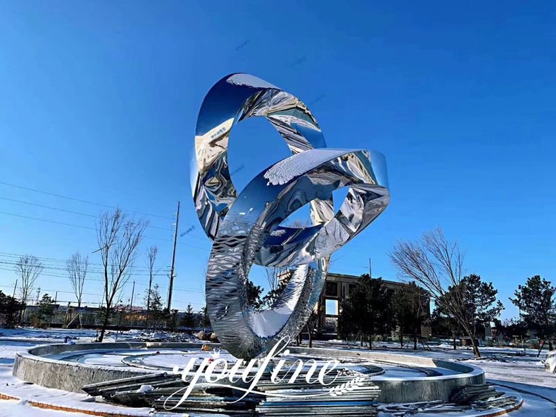 Large Double Mobius Strip Sculpture Modern Art Abstract Stainless Steel ...
