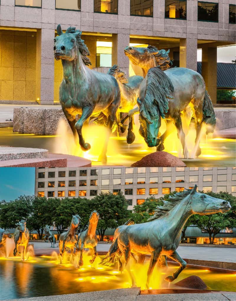 Bronze Mustangs of Las Colinas Sculpture Fountain