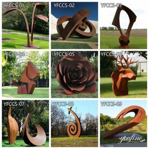 Corten Steel Art Sculpture Rusty Outdoor Lawn Decor for Sale CSS-619