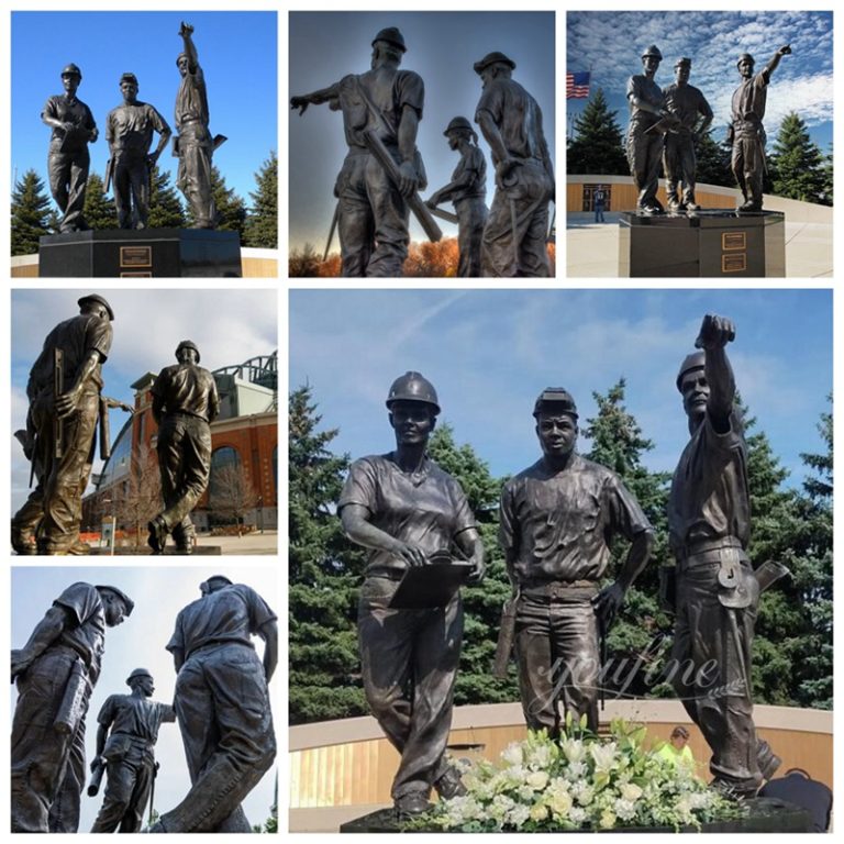 Bronze Construction Worker Statue