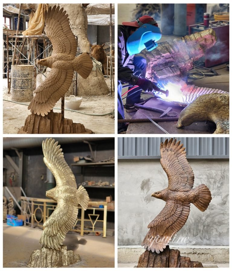 Magnificent Freedom Flying Eagle Statue