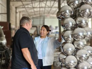 Attractive Stainless Steel Ball Column Sculpture for Sale
