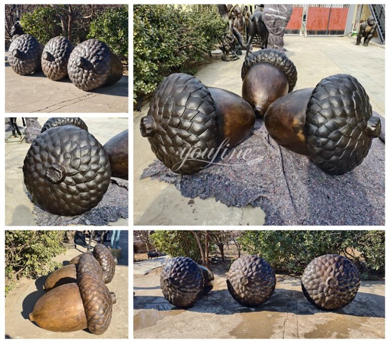Giant Bronze Acorn Statue for Garden Decor