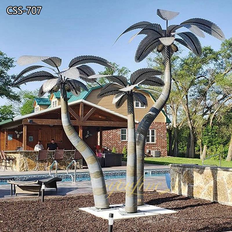 Outdoor Stainless Steel Palm Trees - YouFine Art Sculpture