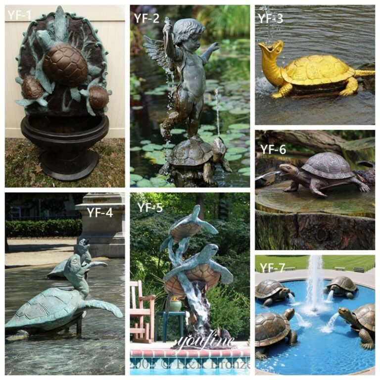 Fine Cast Bronze Spitting Turtle Fountain for Sale