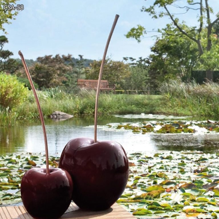 Realistic Metal Large Cherry Sculpture for Outdoor