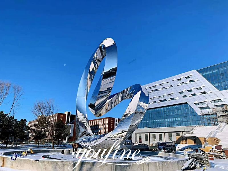 Large Double Mobius Strip Sculpture Modern Art Abstract Stainless Steel ...