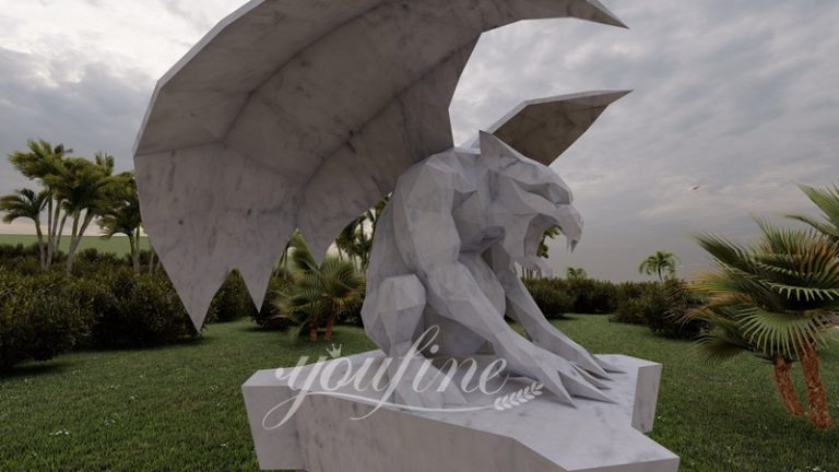Hand-Carved Marble Outdoor Gargoyle Statues-YouFine Art Sculpture