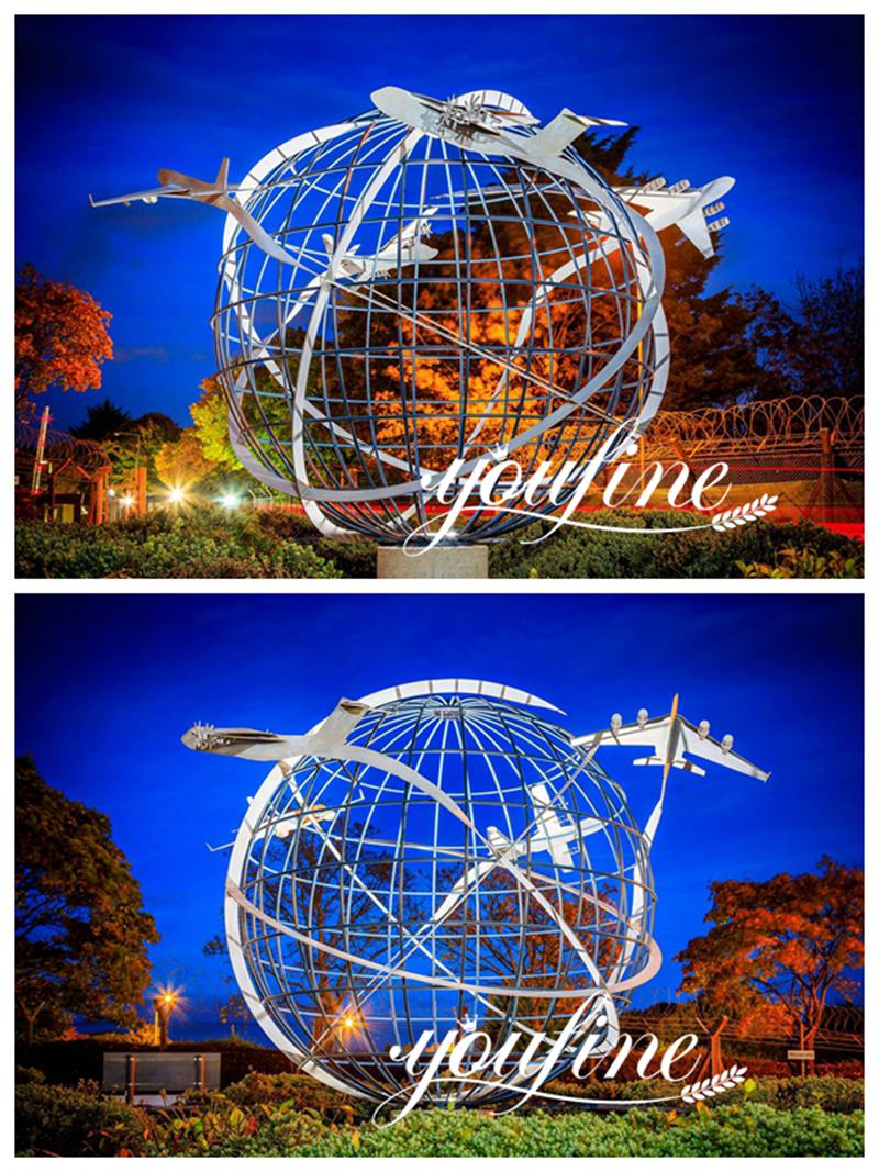 Large Metal Globe Sculpture - YouFine Art Sculpture