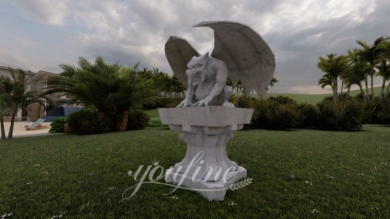 Hand-Carved Marble Outdoor Gargoyle Statues-YouFine Art Sculpture