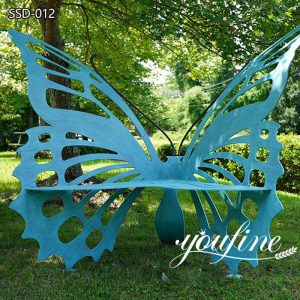 Large Outdoor Metal Butterfly Bench - YouFine Art Sculpture
