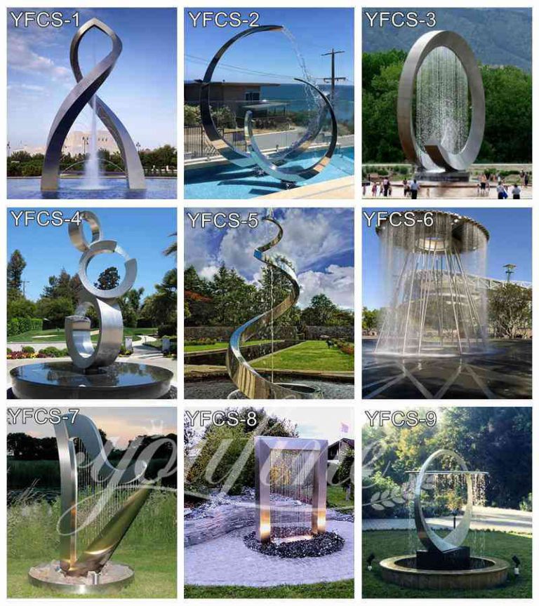 Modern Stainless Steel Water Feature - YouFine Art Sculpture