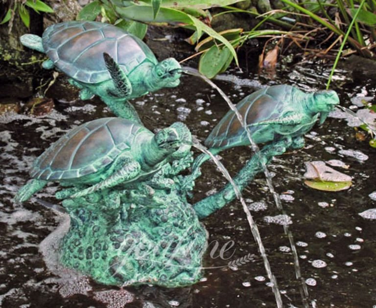 Fine Cast Bronze Spitting Turtle Fountain for Sale