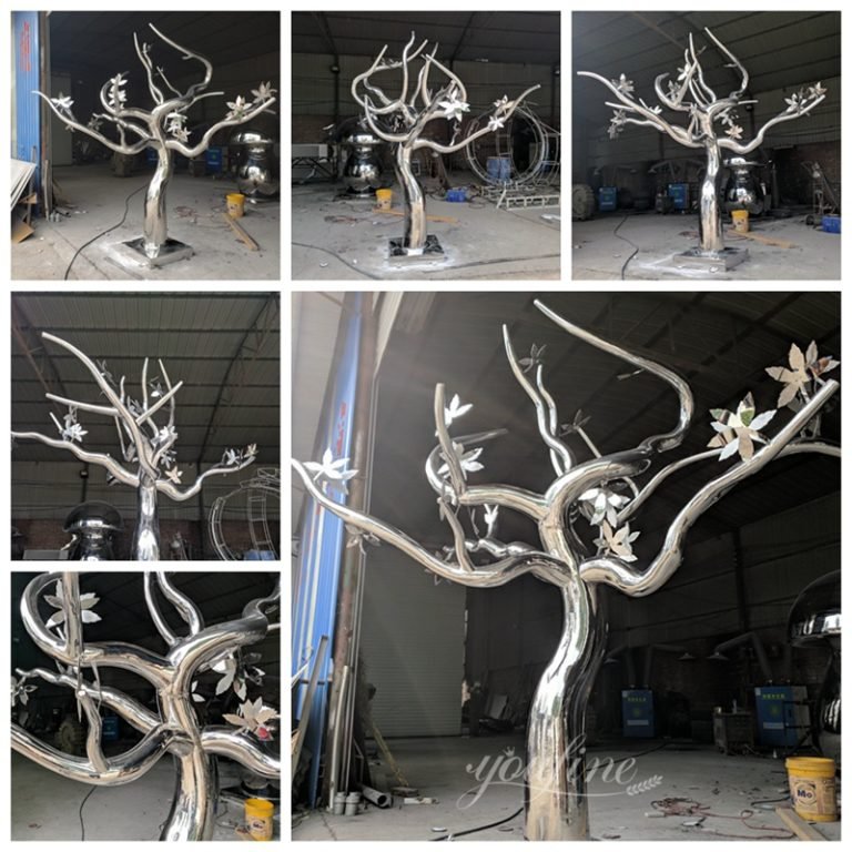 Outdoor Stainless Steel Palm Trees - YouFine Art Sculpture